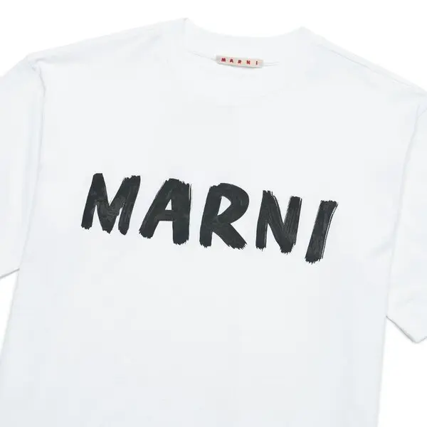 Marni Logo Printed Crewneck T-shirt - White