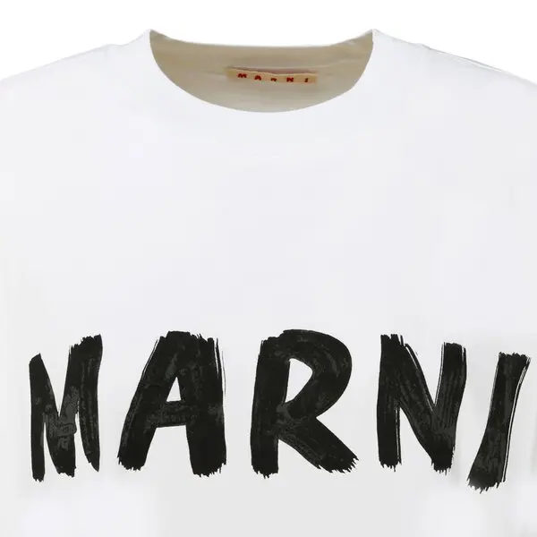 Marni Logo Printed Crewneck T-shirt - White