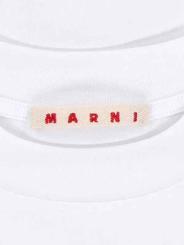 Marni Logo Printed Crewneck T-shirt - White