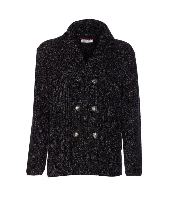 Brunello Cucinelli Long-sleeved Double-breasted Cardigan - Black