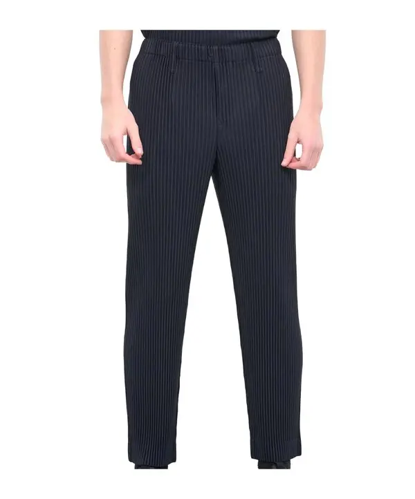 Issey Miyake Homme Plissé Pleated Mid-rise Trousers - Black