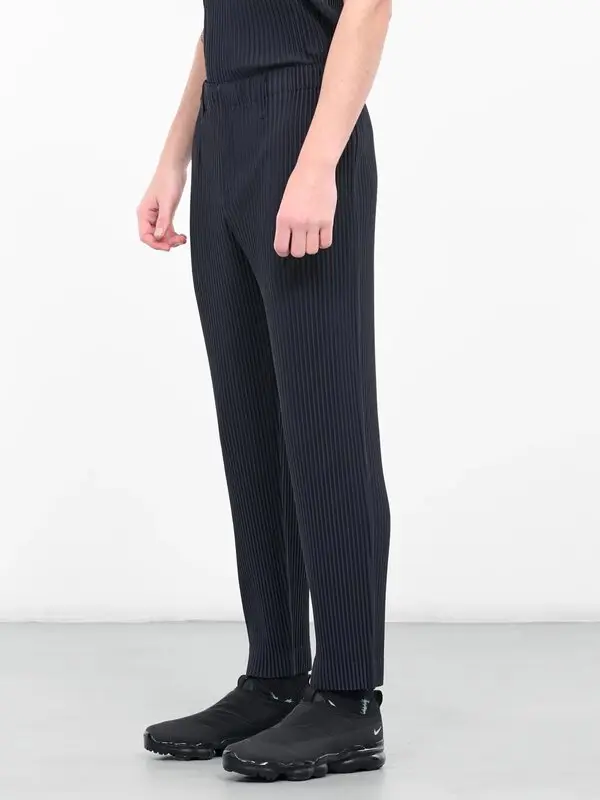 Issey Miyake Homme Plissé Pleated Mid-rise Trousers - Black