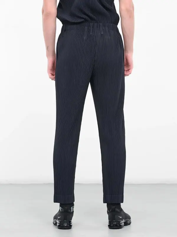 Issey Miyake Homme Plissé Pleated Mid-rise Trousers - Black