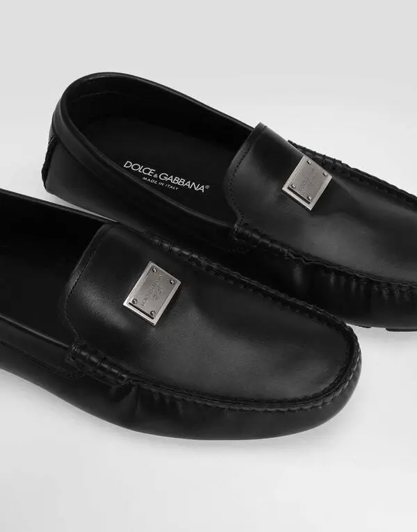 Dolce & Gabbana Logo Plaque Moccasins - Black