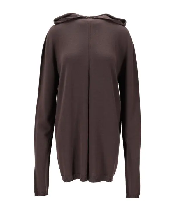 Rick Owens Oversized Hooded Long Sleeve Sweater - Black