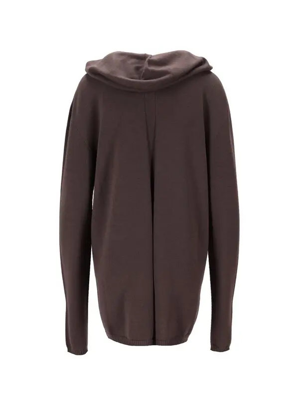Rick Owens Oversized Hooded Long Sleeve Sweater - Black