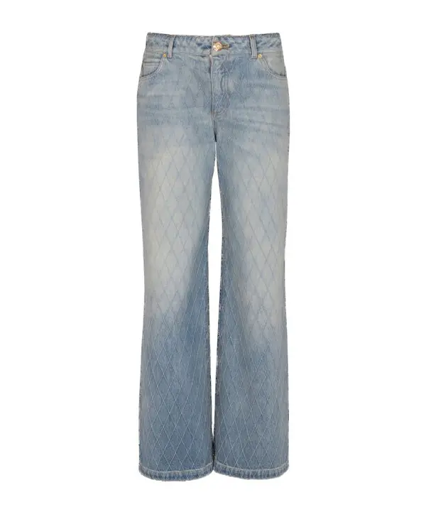 Balmain Logo Patch Straight-leg Jeans