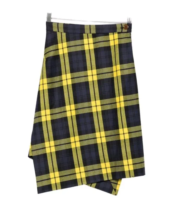 VIVIENNE WESTWOOD Infinity Checked Asymmetric Midi Skirt - Green