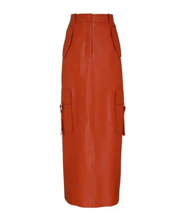 Zimmermann Illustration Leather Midi Skirt