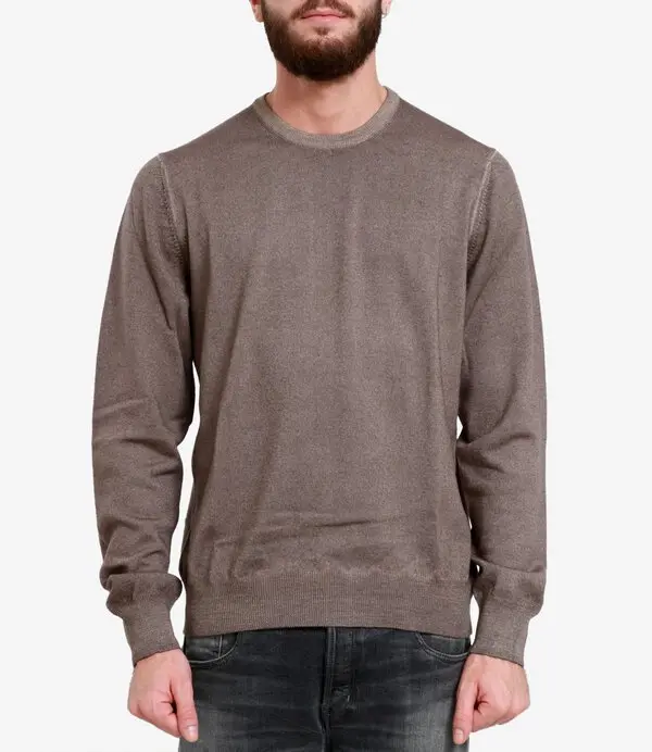 GRAN SASSO Long Sleeve Crewneck Jumper - Light Brown