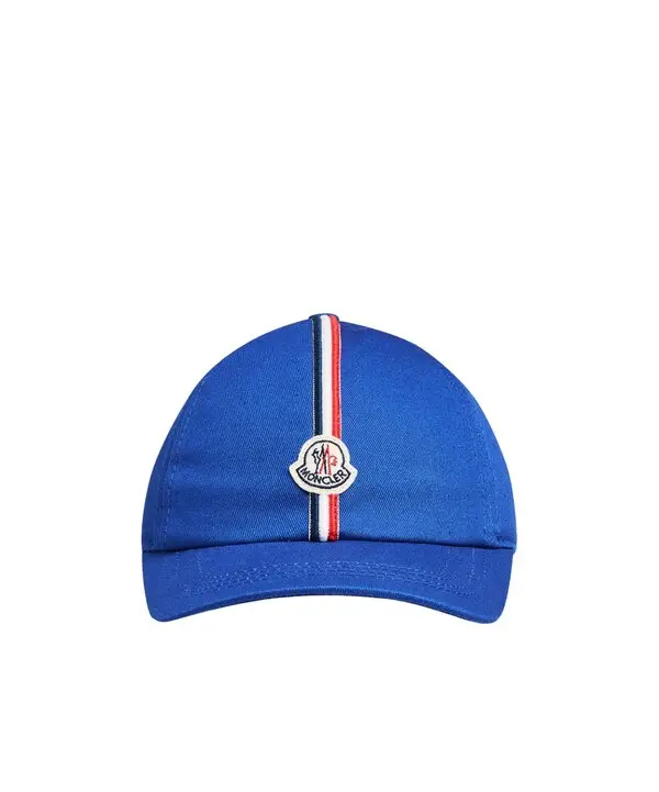 Moncler Tricolour Trim Baseball Cap - Sky-blue