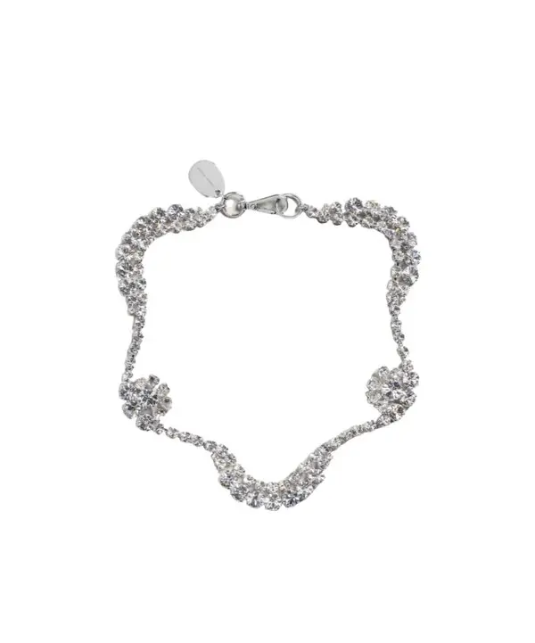 Simone Rocha Fan-shaped Crystal Embellished Necklace - Gray