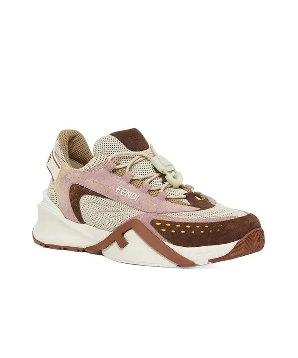 Fendi Flow Lace-up Sneakers - Brown