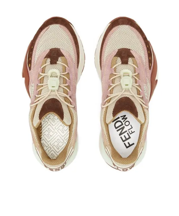 Fendi Flow Lace-up Sneakers - Brown