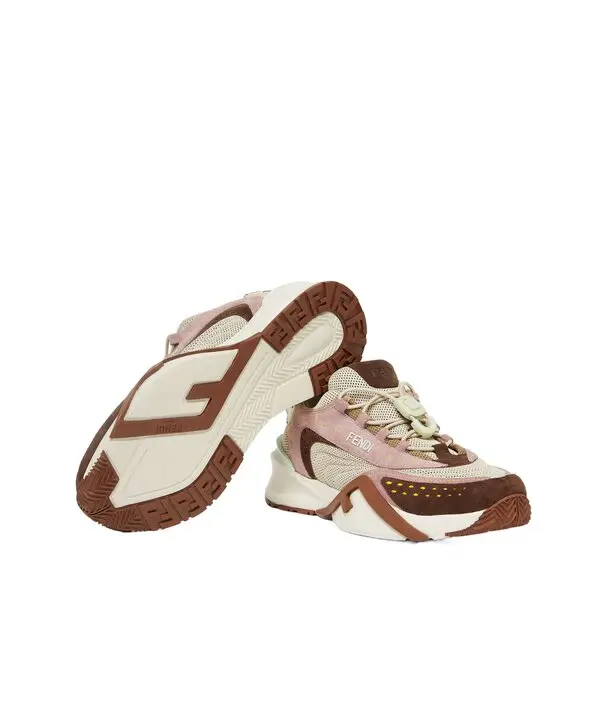 Fendi Flow Lace-up Sneakers - Brown