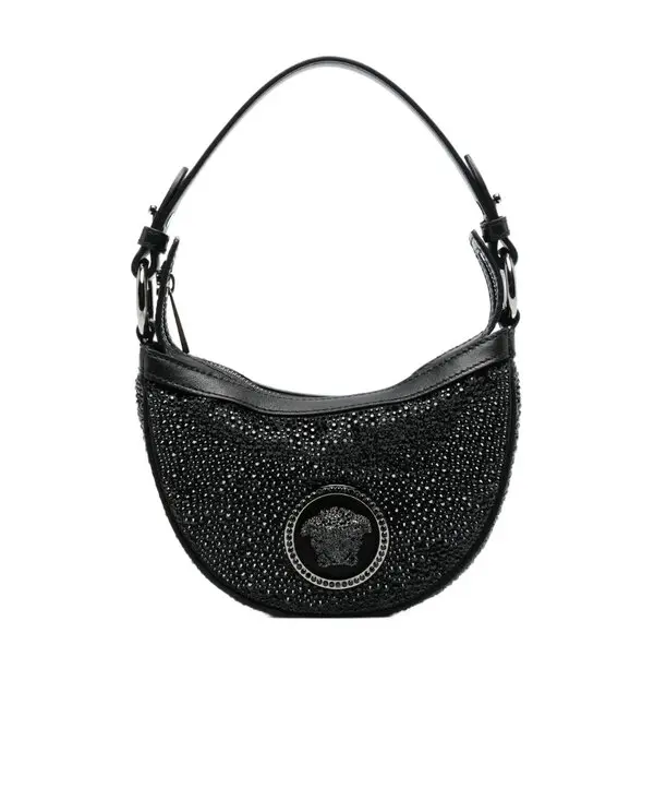 Versace Medusa Motif Embellished Tote Bag - Black