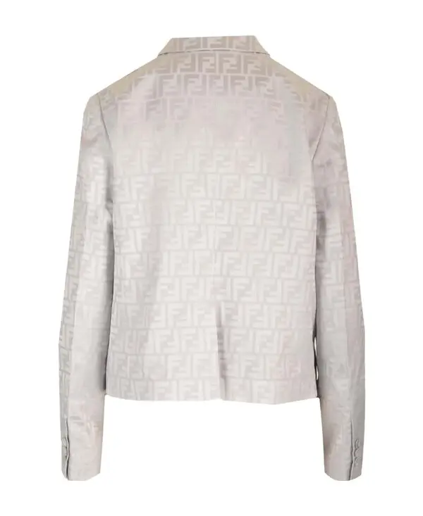 Fendi Single-breasted Ff Jacquard Satin Jacket