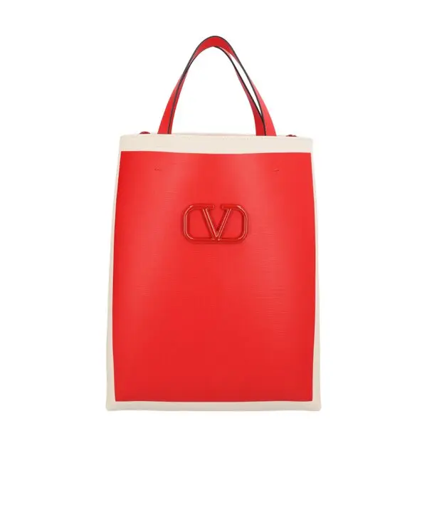 Valentino Garavani Logo Plaque Top Handle Bag - Red