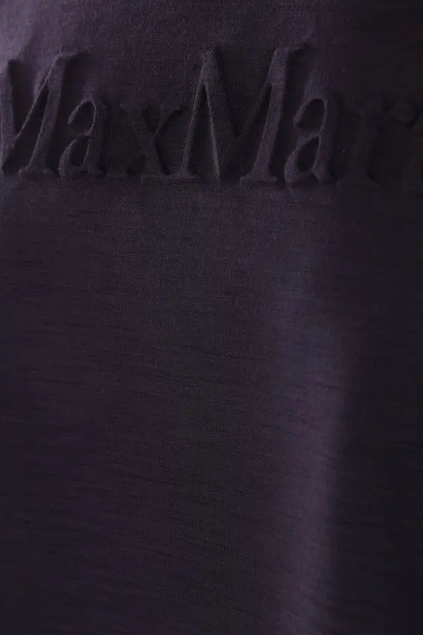 Max Mara Peter Zip Detailed Crewneck T-shirt - Dark Blue