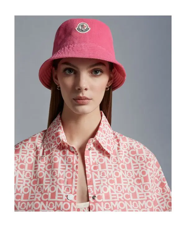 Moncler Dropped Wide Brim Bucket Hat - Red