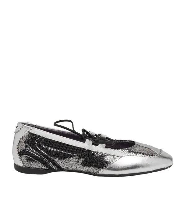 DIESEL® D-mile Lace-up Ballerinas - Silver/black