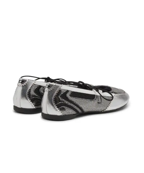 DIESEL® D-mile Lace-up Ballerinas - Silver/black