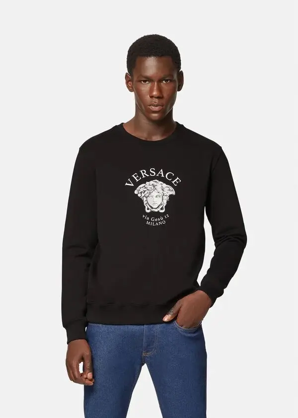 Versace Medusa Print Crewneck Sweatshirt