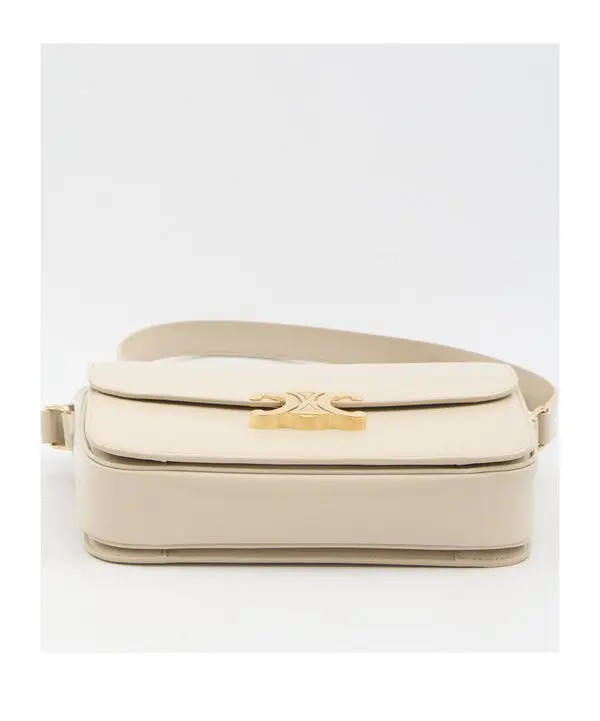Celine Classique Triomphe Bag In Shiny Calfskin - Light Beige