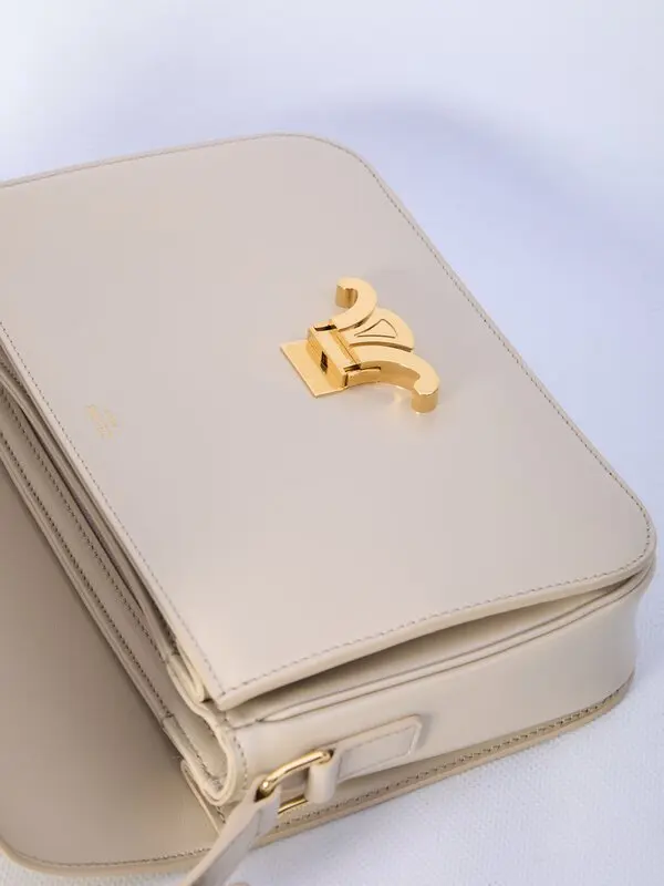 Celine Classique Triomphe Bag In Shiny Calfskin - Light Beige