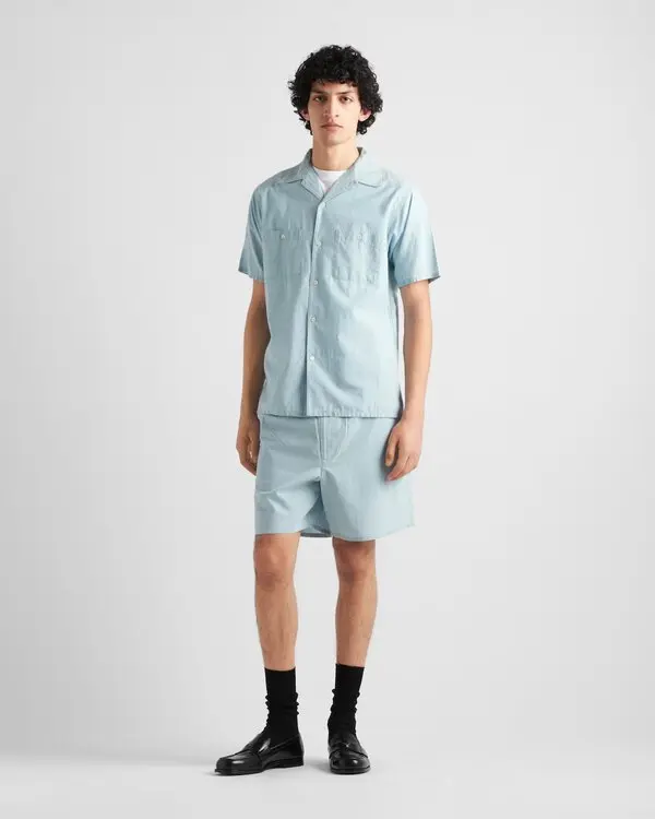 Prada Short-sleeved Button-up Shirt - Sky Blue