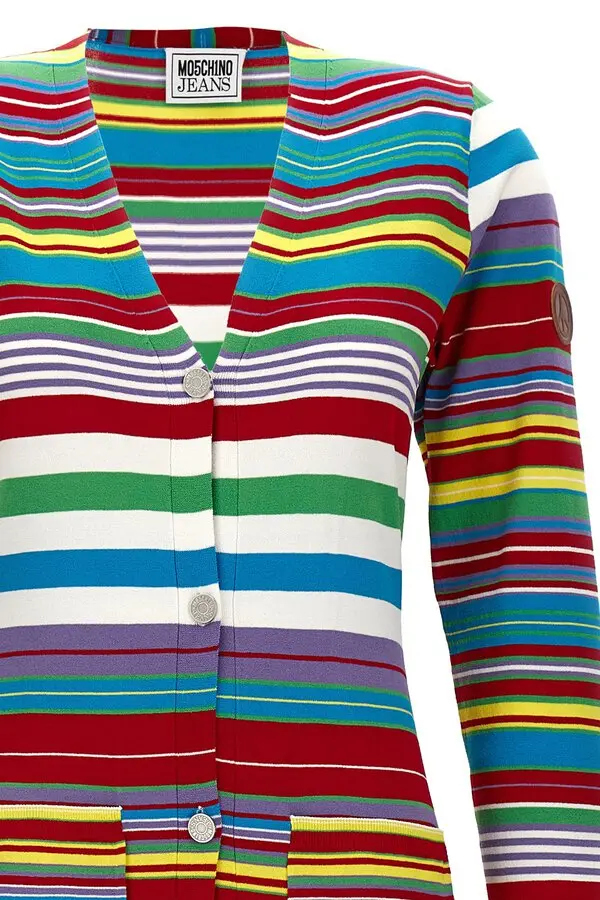 Moschino Striped Knit Long Cardigan