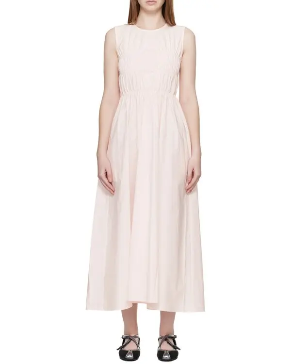 Cecilie Bahnsen Sleeveless Round Neck Dress With Pleated Hem