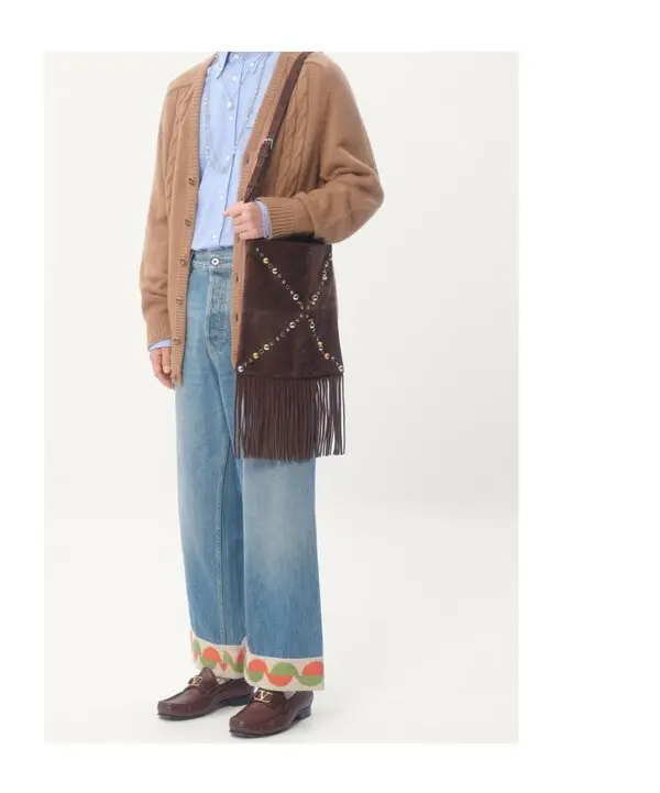 Valentino Garavani Logo Patch Wide Leg Jeans
