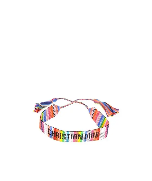 Dior Logo Embroidery Bracelet - Multicolor