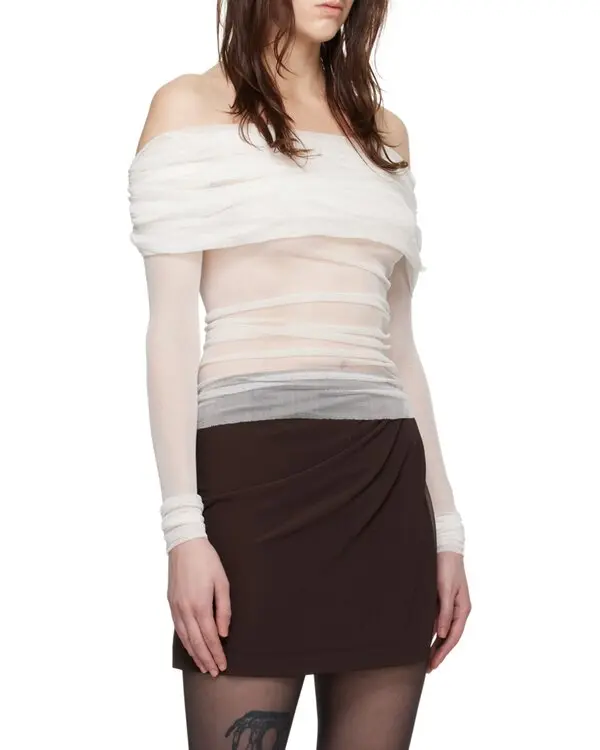 Christopher Esber Off-shoulder Draped Long Sleeve Blouse