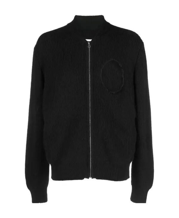 MAISON MARGIELA Distressed Zipped Knitted Cardigan - Black
