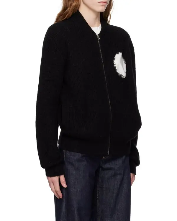 MAISON MARGIELA Distressed Zipped Knitted Cardigan