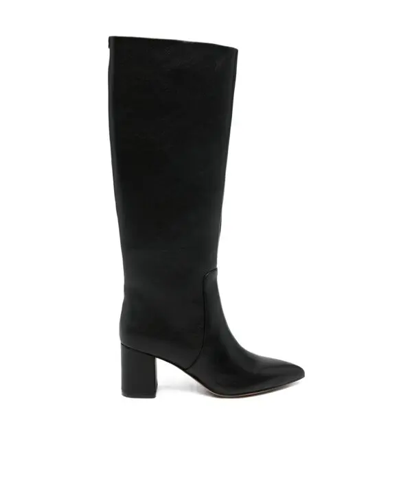 TWINSET High Leather Boots With Square Heel