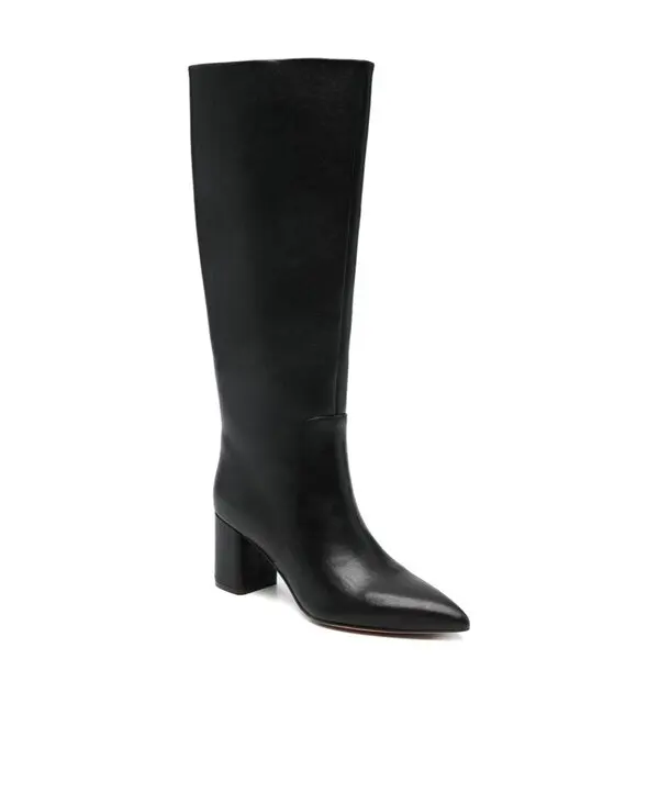TWINSET High Leather Boots With Square Heel