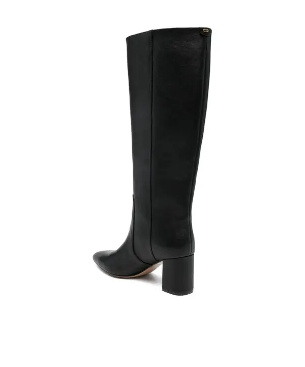 TWINSET High Leather Boots With Square Heel