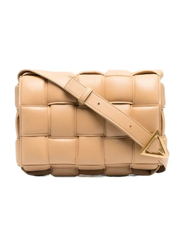 Bottega Veneta Padded Cassette Strapped Shoulder Bag - Almond-colored