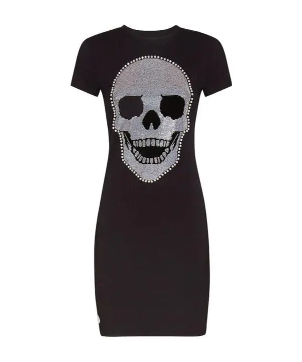 Philipp Plein Skull Embellished T-shirt Dress