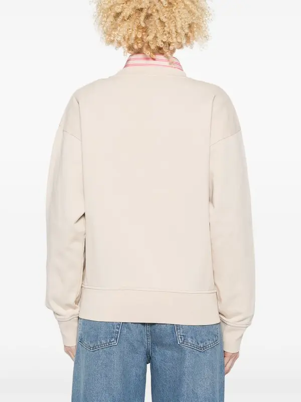 Pinko Logo Printed Crewneck Sweatshirt - Beige