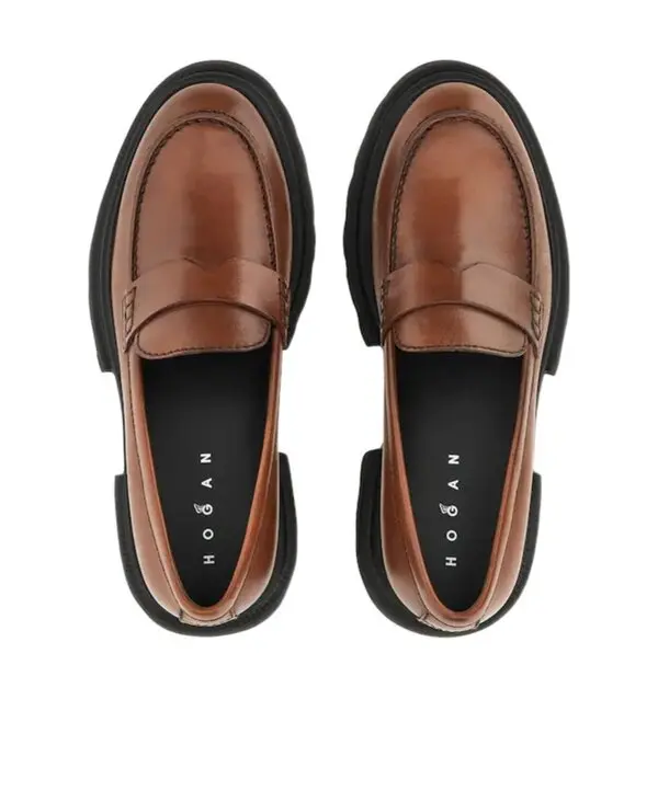 Hogan 50mm Penny-strap Leather Loafers