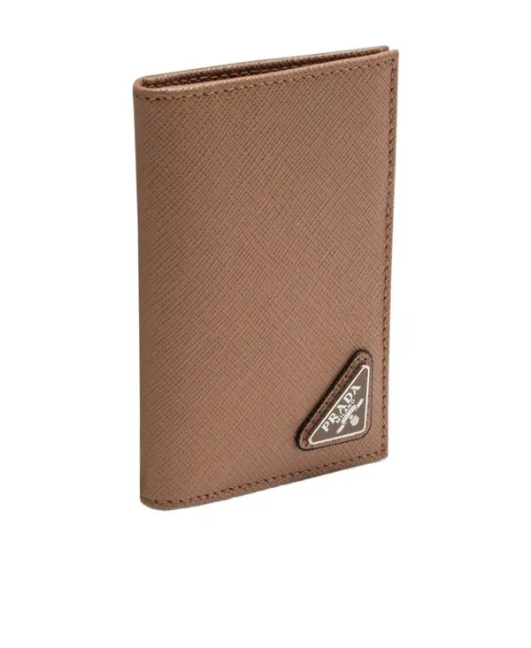 Prada Triangle Logo Bifold Wallet - Brown