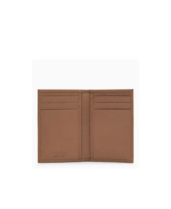 Prada Triangle Logo Bifold Wallet - Brown