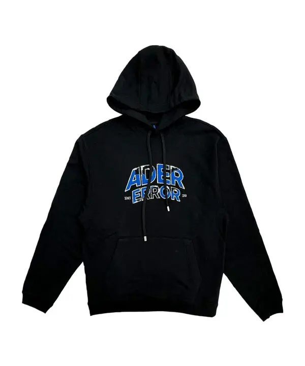 ADER ERROR Hooded Sweatshirt With Drawstring And Large Front Pocket - Black