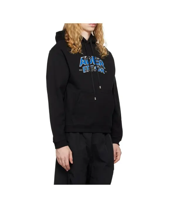 ADER ERROR Hooded Sweatshirt With Drawstring And Large Front Pocket - Black