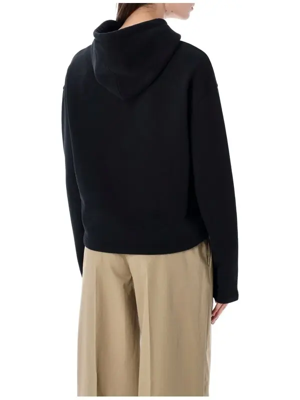 AMI Paris De Coeur Drawstring Hoodie - Black