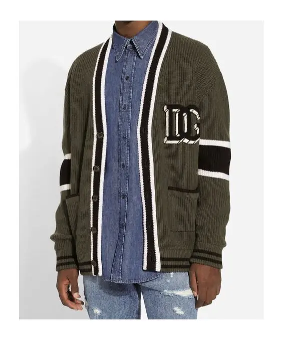Dolce & Gabbana Dg Logo Patch Rib-knitted Cardigan